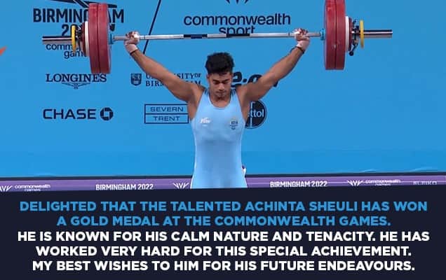 PM congratulates weightlifter, Achinta Sheuli on winning Gold Medal at ...