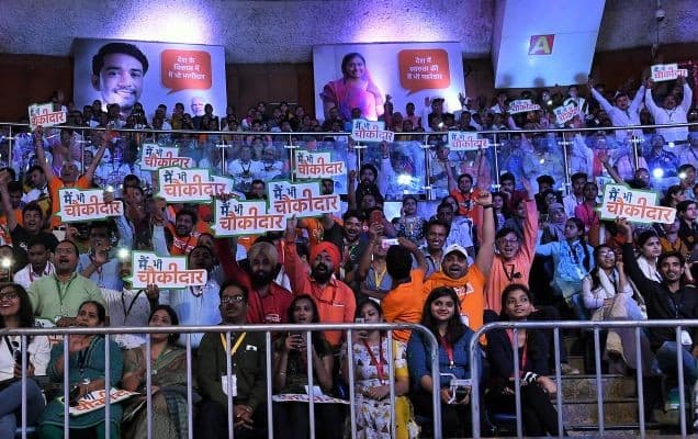 PM Modi interacts with people in the #MainBhiChowkidar programme