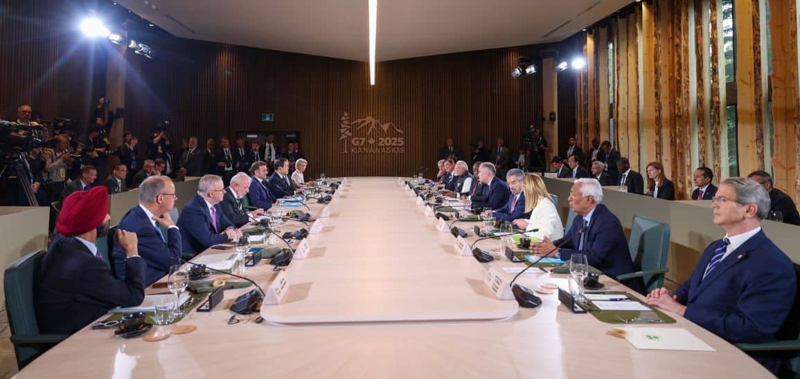 Prime Minister Narendra Modi addresses the G7 Outreach Session