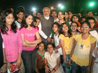 Narendra Modi spent Thursday evening in the company of children at his ...