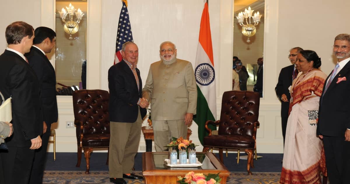 PM Modi meets the former New York Mayor, Mike Bloomberg